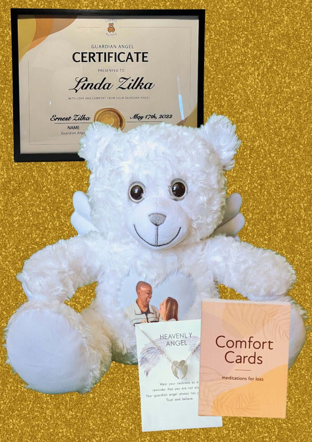 Custom Angel Memory Bear | Photo & Voice Teddy Bear| Memorial Gift ...