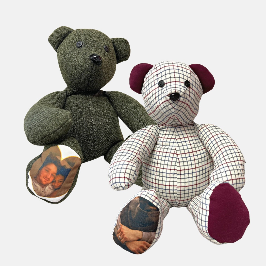 Custom Photo Memory Bear With Sound: Made From Loved One's Clothing - Etsy