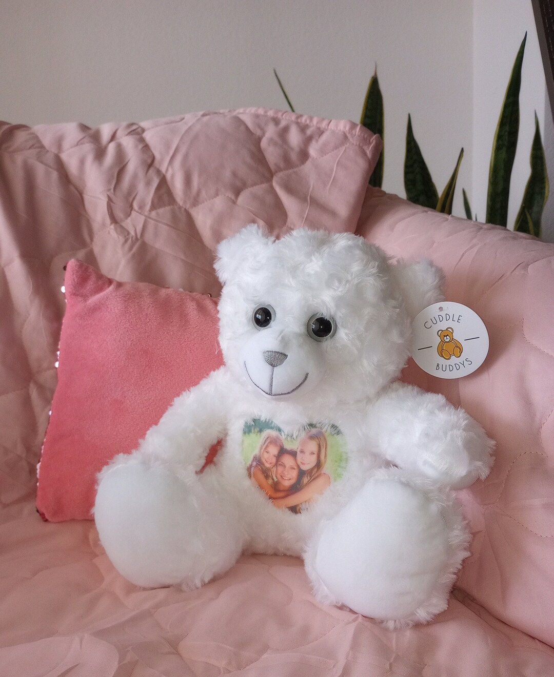 White Bear With Picture & Voice | Memory Bear W/ Picture | Memory ...