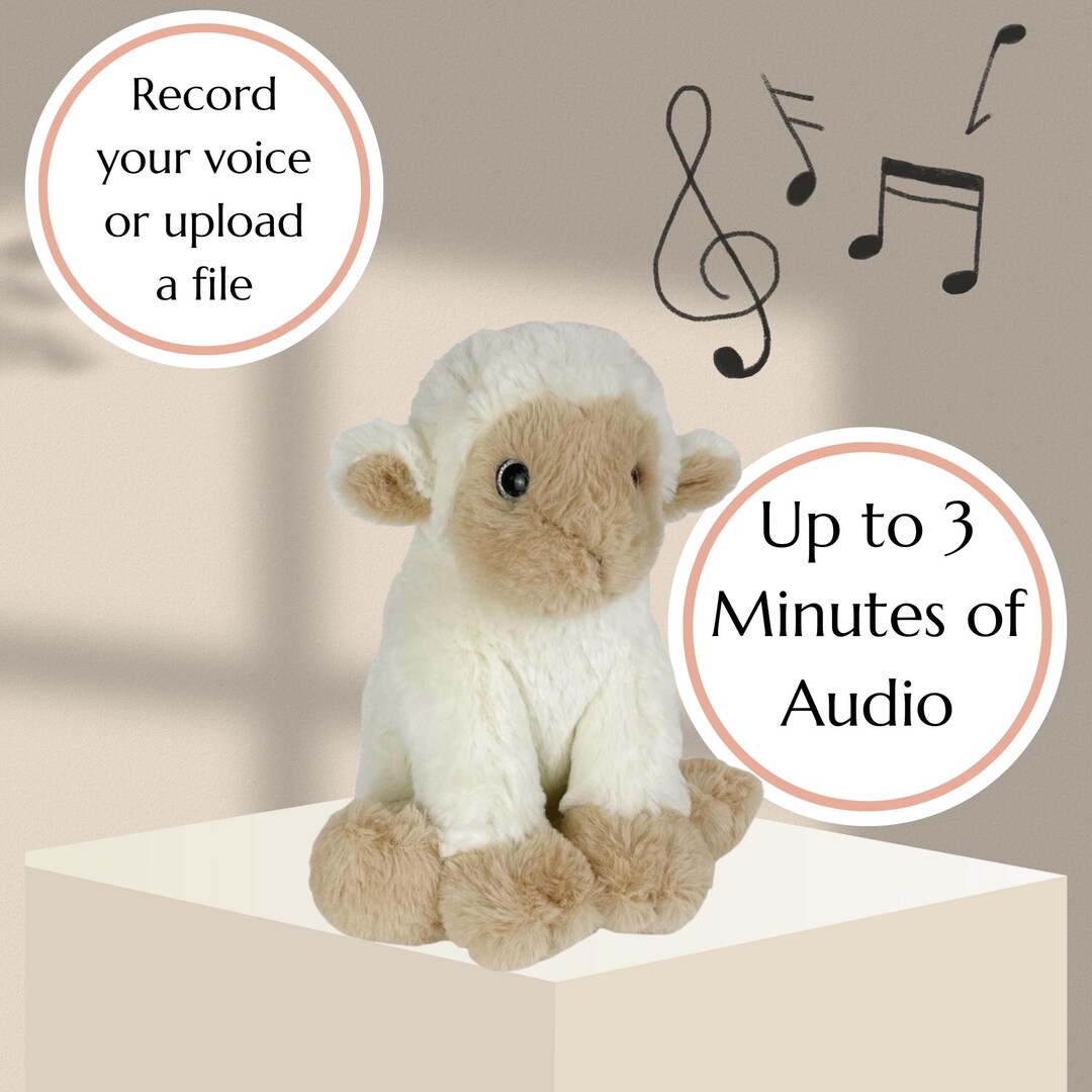 Recordable Lamb Stuffed Animal, Baby Heartbeat, Personalized Voice ...