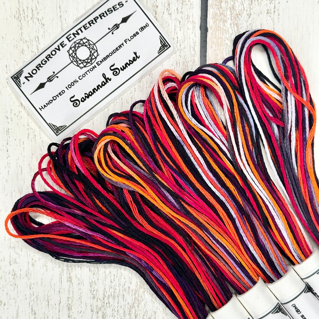 Savannah Sunset Variegated Embroidery Floss Set Hand Dyed Embroidery ...