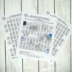 Oops All Pages Printable Miniature Book-pages Set 1:12 Scale DIY Fairy ...