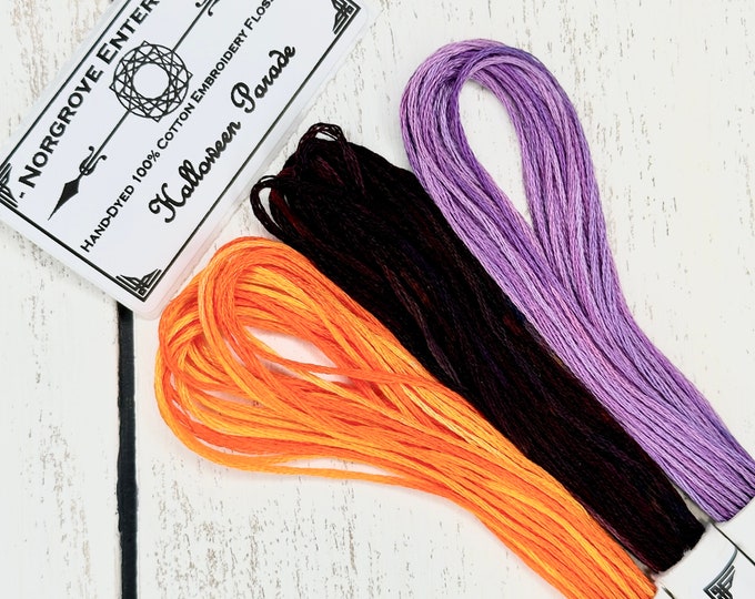 Halloween Parade Variegated Embroidery Floss Set Hand Dyed in Shades of ...