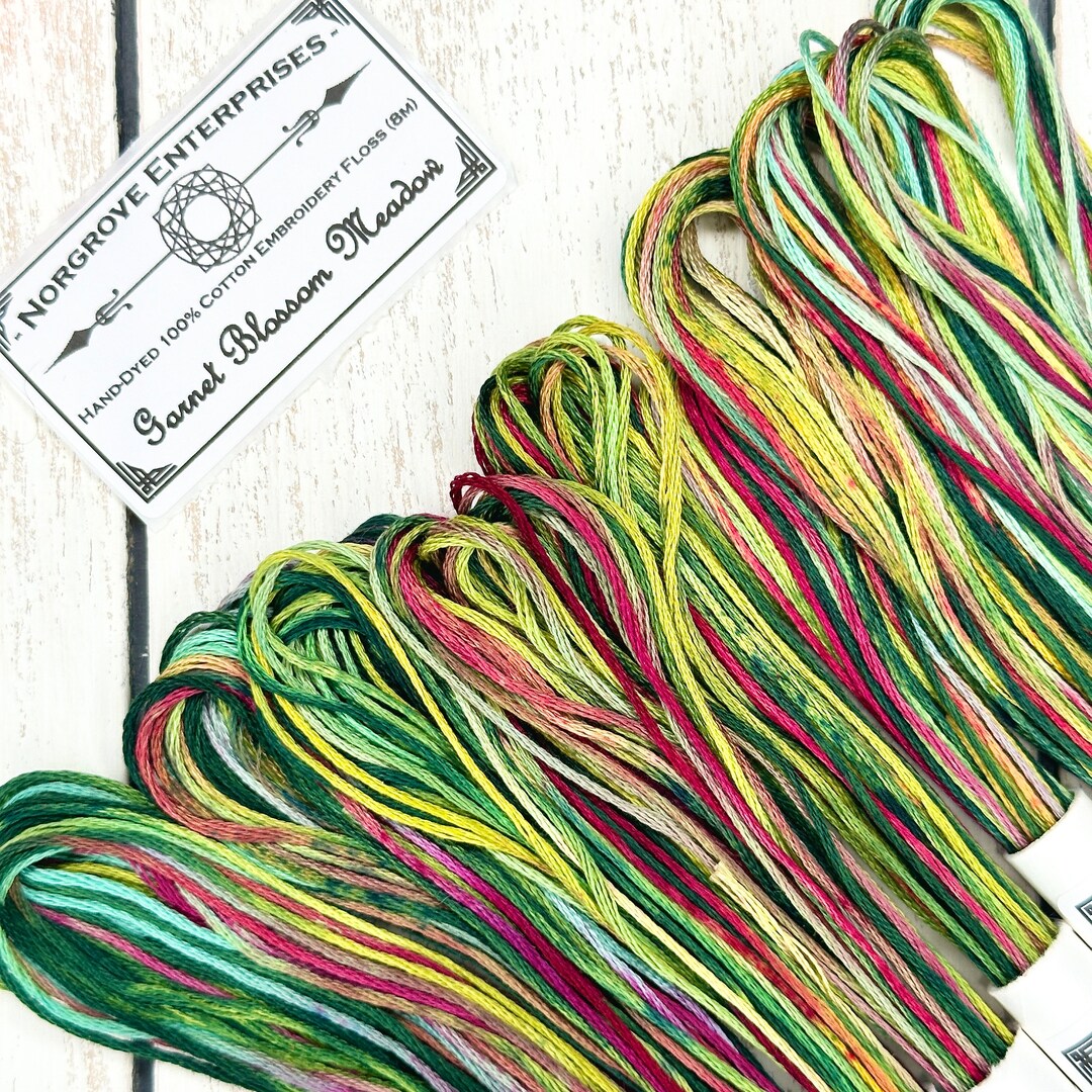 Garnet Boossom Meadow Variegated Embroidery Floss Set Hand Dyed ...