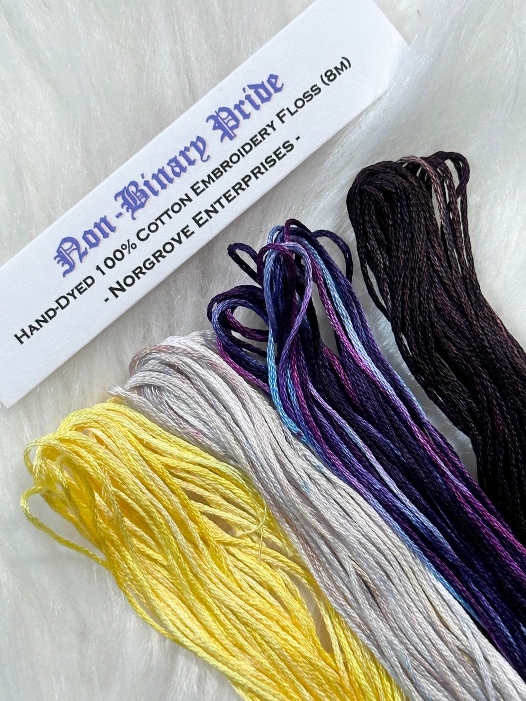 Non-binary Pride Variegated Embroidery Floss Set Hand Dyed Embroidery ...