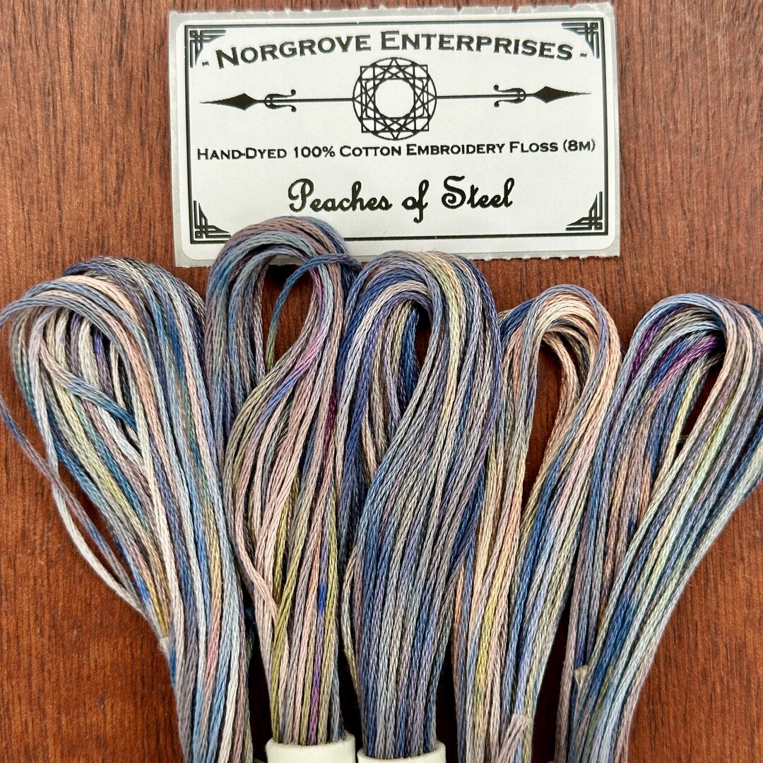 Peaches of Steel Variegated Embroidery Floss Hand Dyed Cross Stitch ...