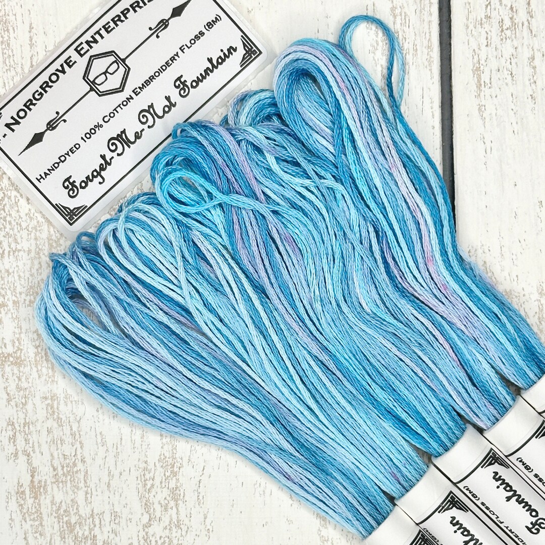 Forget-me-not Fountain Variegated Embroidery Floss Hand Dyed Thread in ...