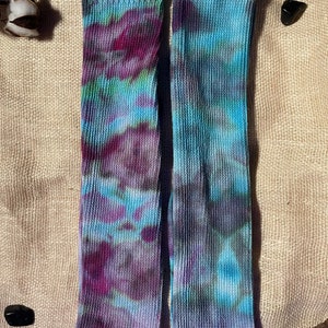 Oceanic Orchid Cotton Thigh High Socks Hand Tie Dyed Design in Purple ...