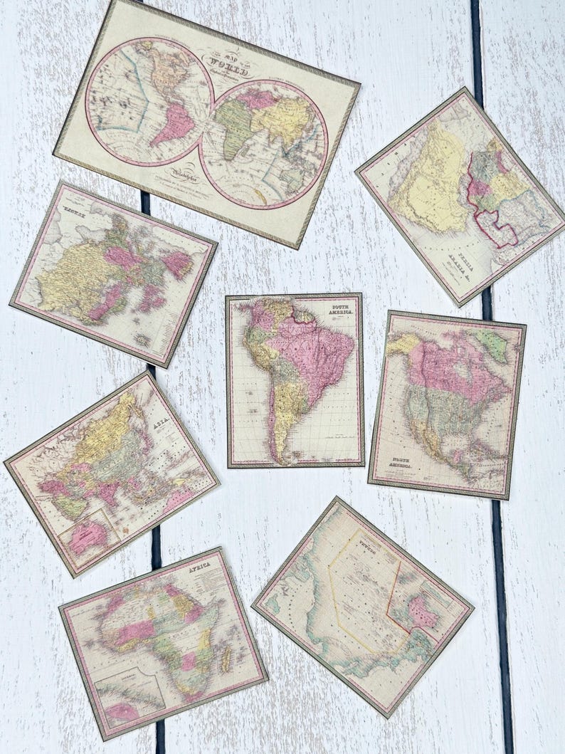 1849 Loc Atlas Printable Map Set 1:12 Scale DIY Fairy Garden Mini Maps ...