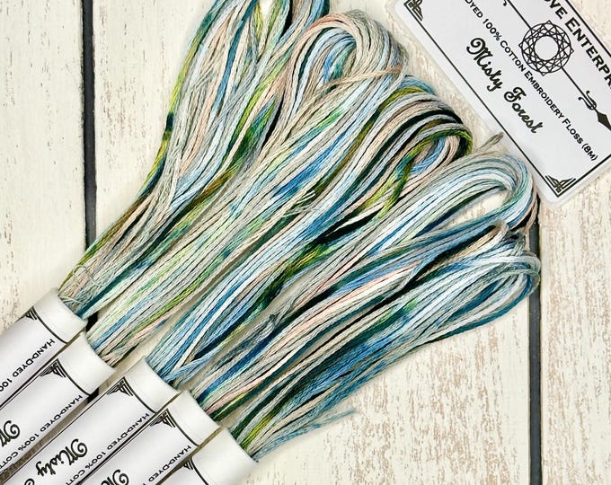Misty Forest Variegated Embroidery Floss Hand Dyed Cross Stitch Thread ...