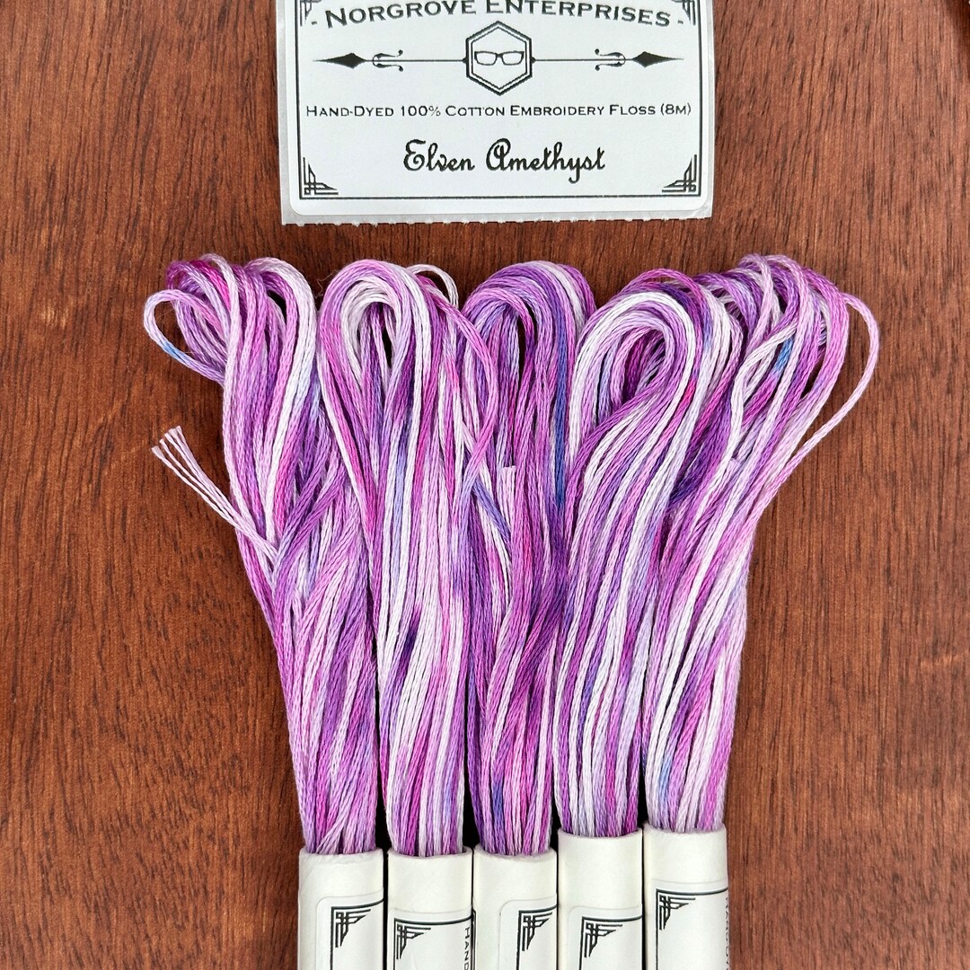 Elven Amethyst Variegated Embroidery Floss Hand Dyed Embroidery Thread ...