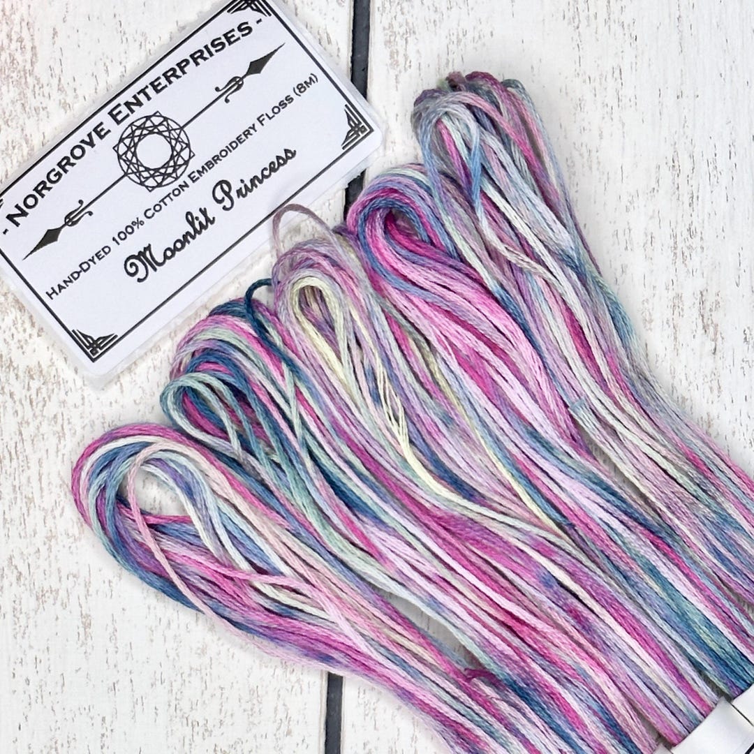 Moonlit Princess Variegated Embroidery Floss Hand Dyed Embroidery ...