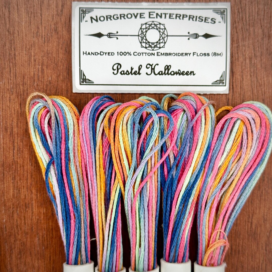 Pastel Halloween Variegated Embroidery Floss Hand Dyed Embroidery ...