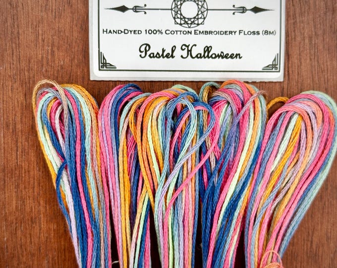 Pastel Halloween Variegated Embroidery Floss Hand Dyed Embroidery ...