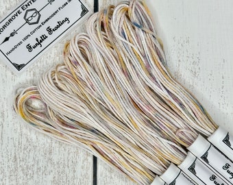 Ghostly Pearl Variegated Embroidery Floss Hand Dyed in Soft White With ...