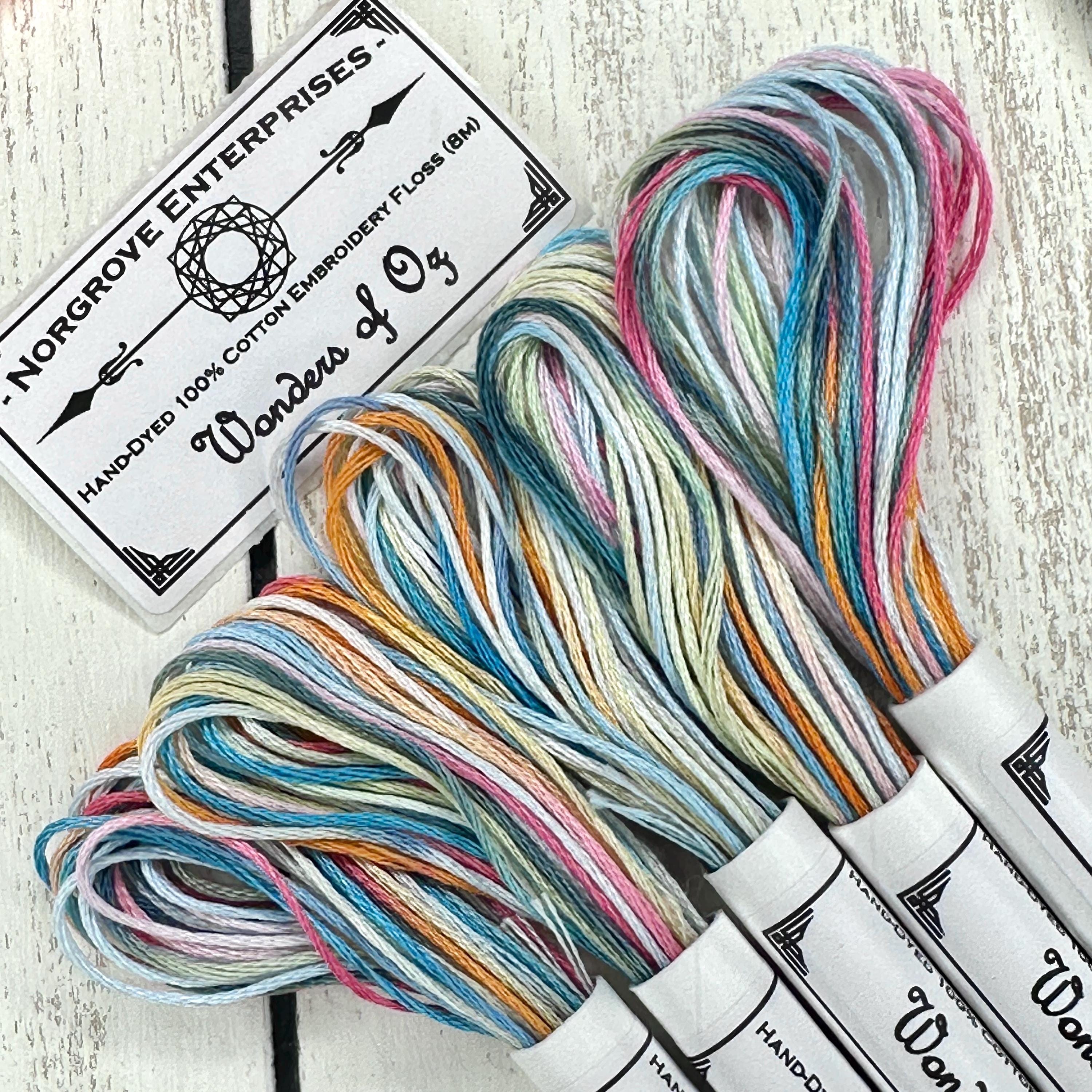 Wonders of Oz Hand Dyed Variegated Embroidery Thread in Pastel Rainbow ...