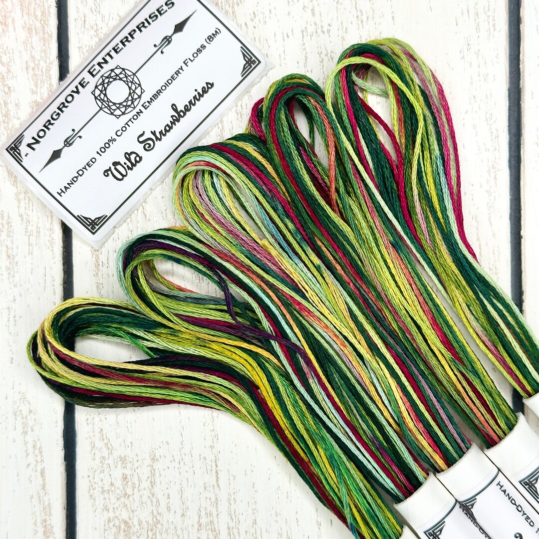Wild Strawberries Variegated Embroidery Floss Hand Dyed Embroidery ...