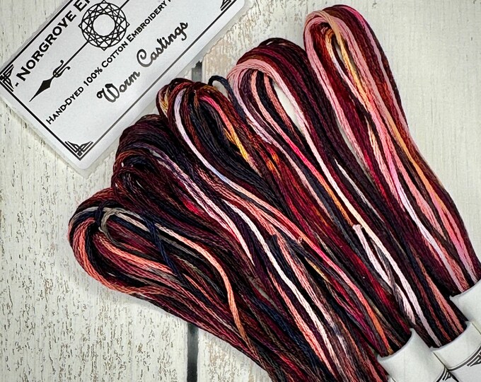 Worm Casings Variegated Embroidery Floss Hand Dyed in Reddish Brown ...
