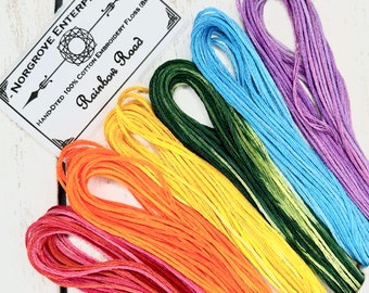 Arctic Moss Variegated Embroidery Floss Set Hand Dyed Embroidery Thread ...
