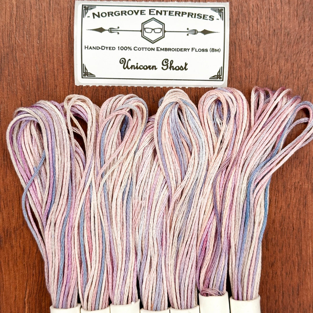 Unicorn Ghost Variegated Embroidery Floss Set Hand Dyed Embroidery ...