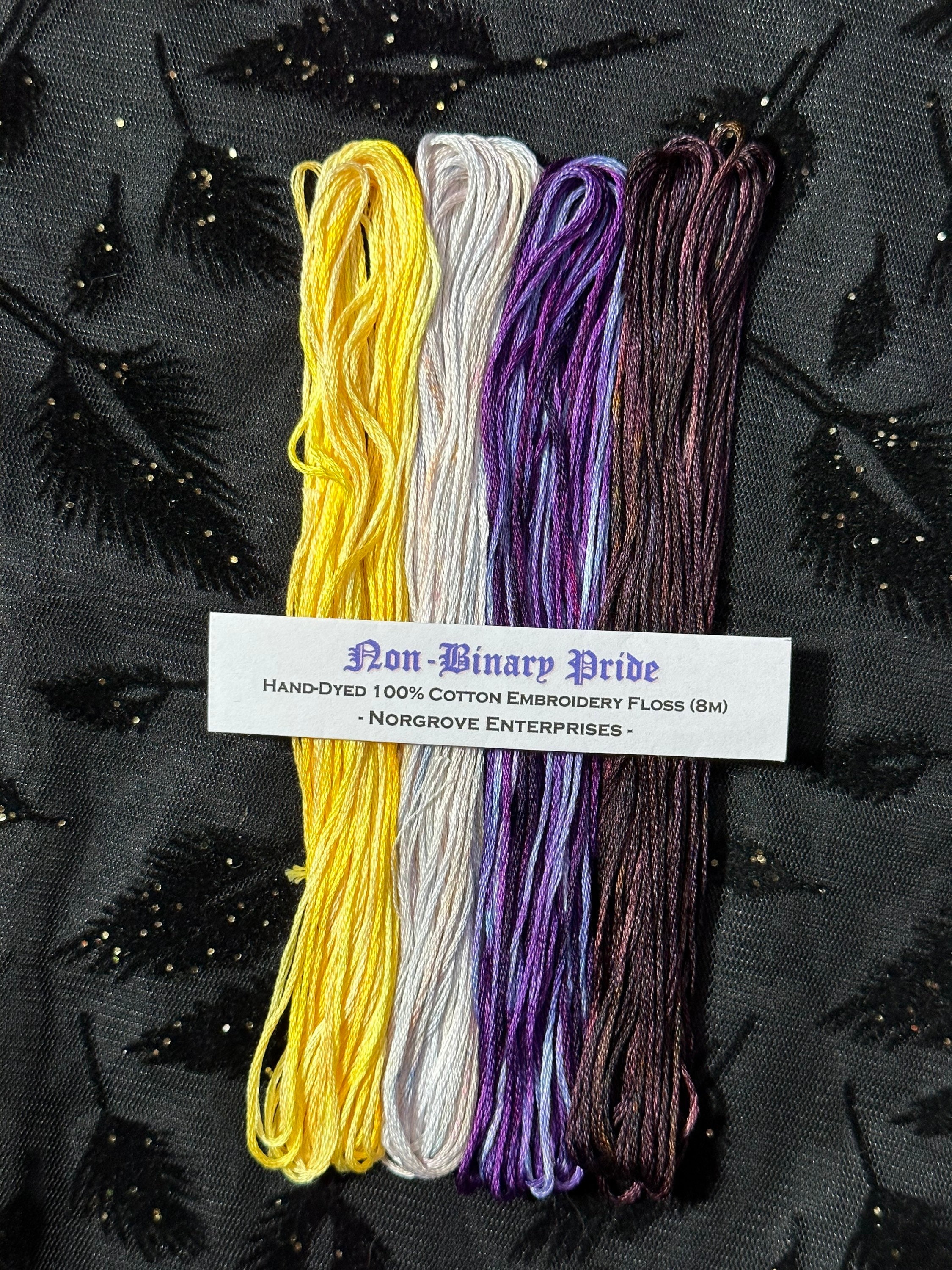 Non-binary Pride Variegated Embroidery Floss Set Hand Dyed - Etsy
