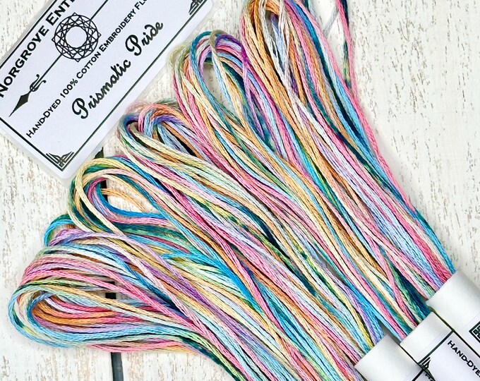 Prismatic Pride Variegated Embroidery Floss — Hand Dyed Embroidery ...