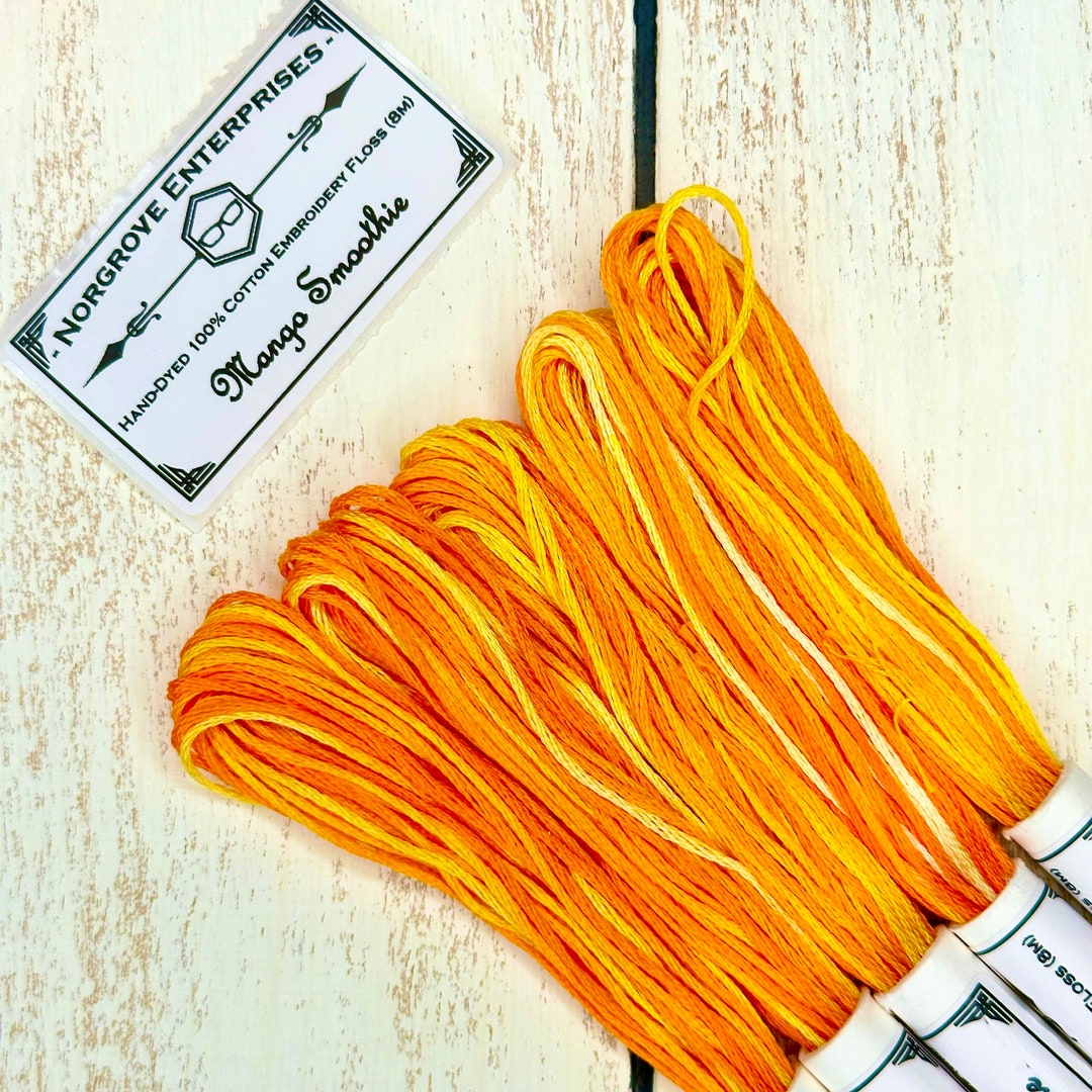 Mango Smoothie Variegated Embroidery Floss Hand Dyed Embroidery Thread ...