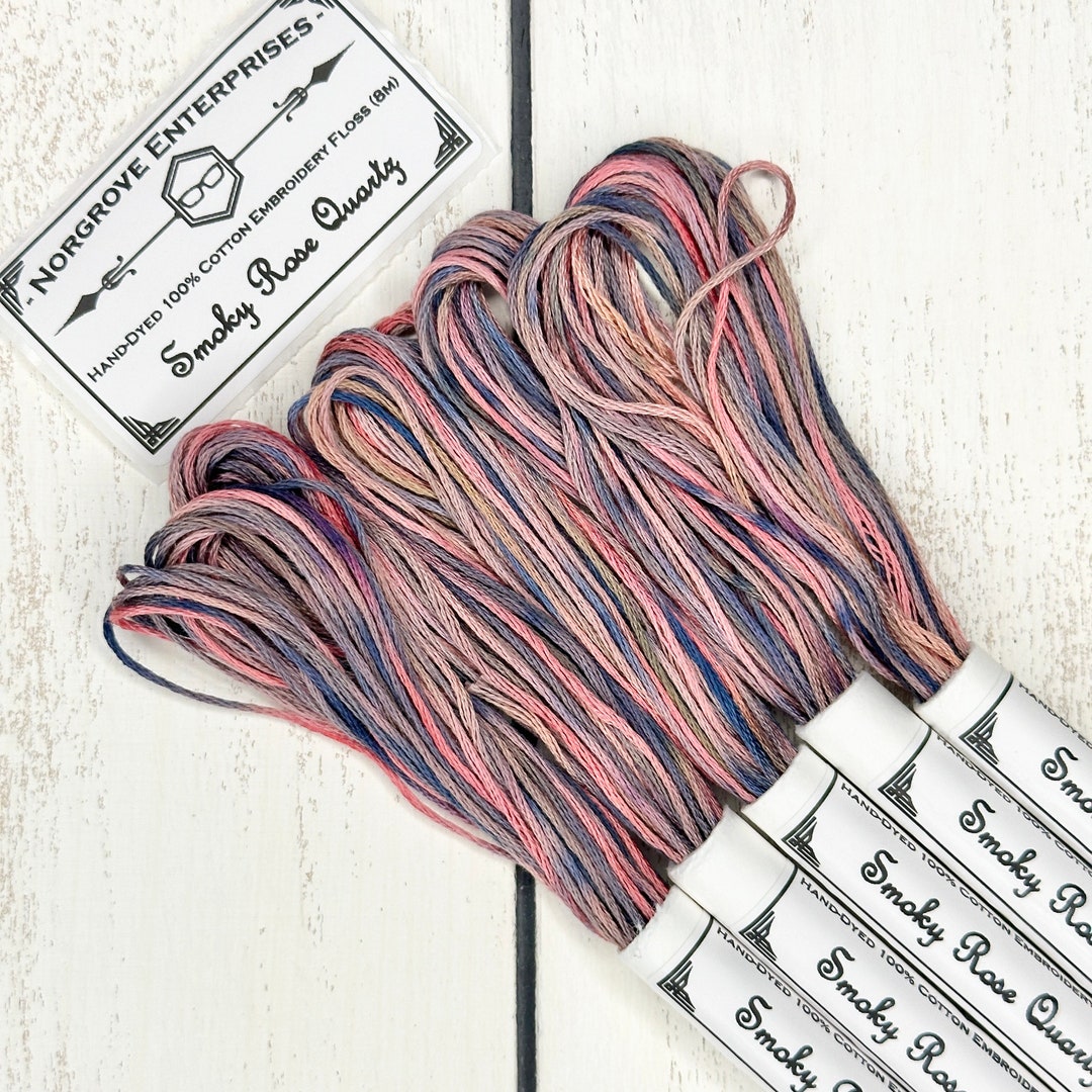 Smoky Rose Quartz Variegated Embroidery Floss Hand Dyed Embroidery ...