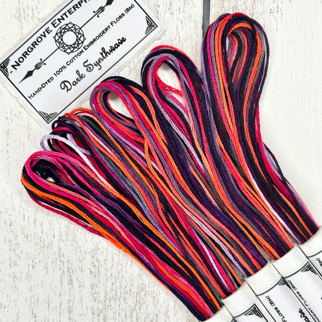 Dark Synthwave Variegated Embroidery Hand Dyed Cross Stitch Thread in ...