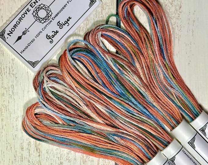 Jade Tiger Variegated Embroidery Floss Hand Dyed Cross Stitch Thread in ...