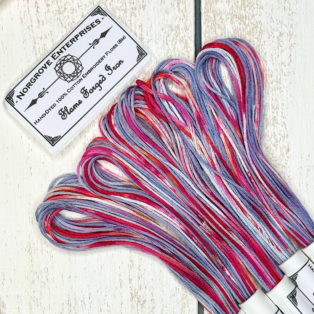 Flame Forged Iron Variegated Embroidery Floss Hand Dyed Cross Stitch ...