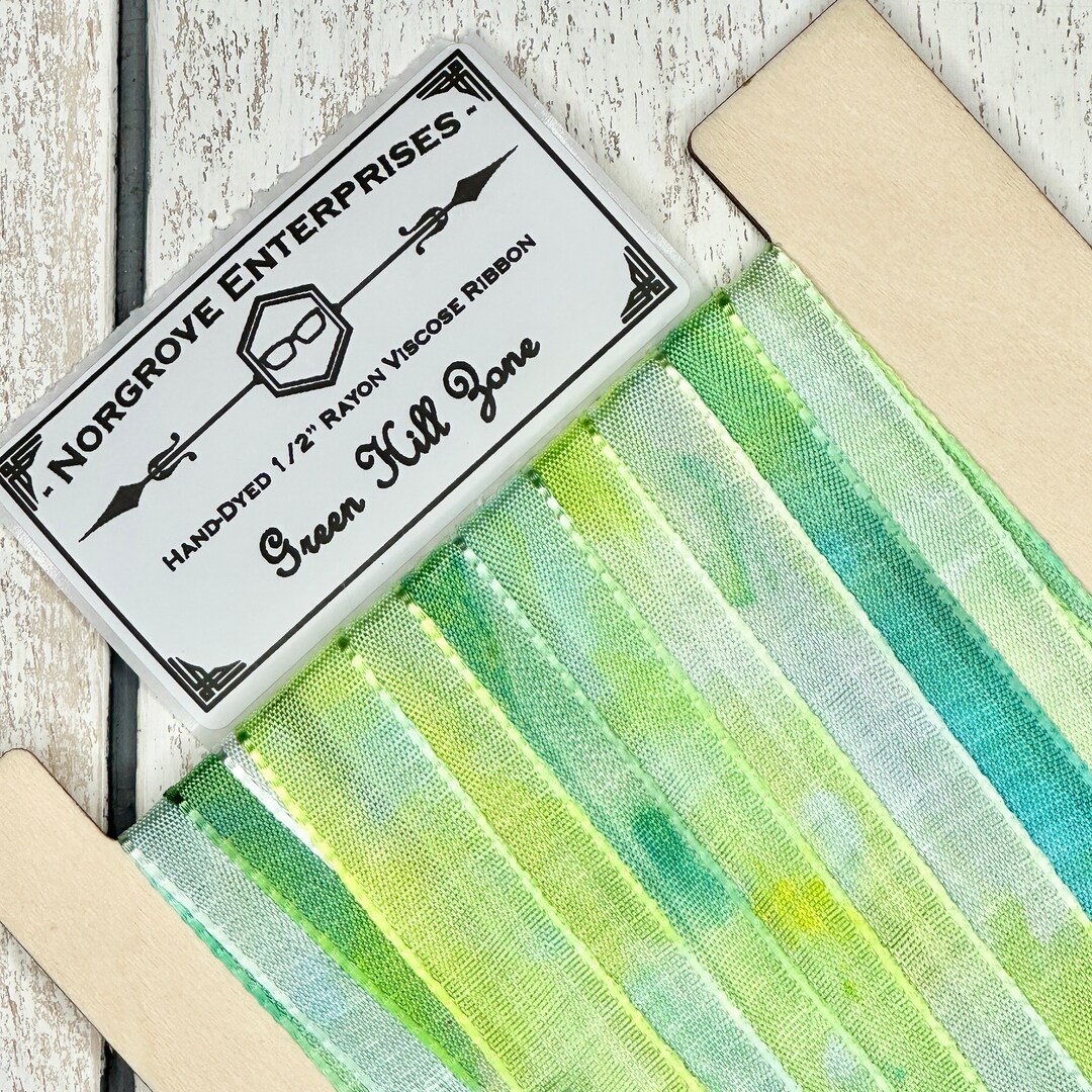 Green Hill Zone Hand Dyed 1/2 Inch Rayon Ribbon 5 Yards Ribbon Trim in ...
