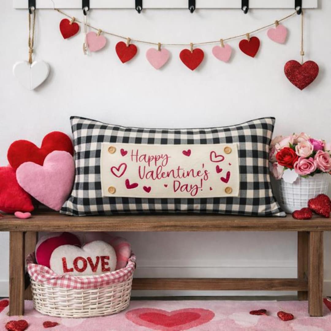 Glitter PANEL ONLY: Winter February Happy Valentine's Day - Etsy