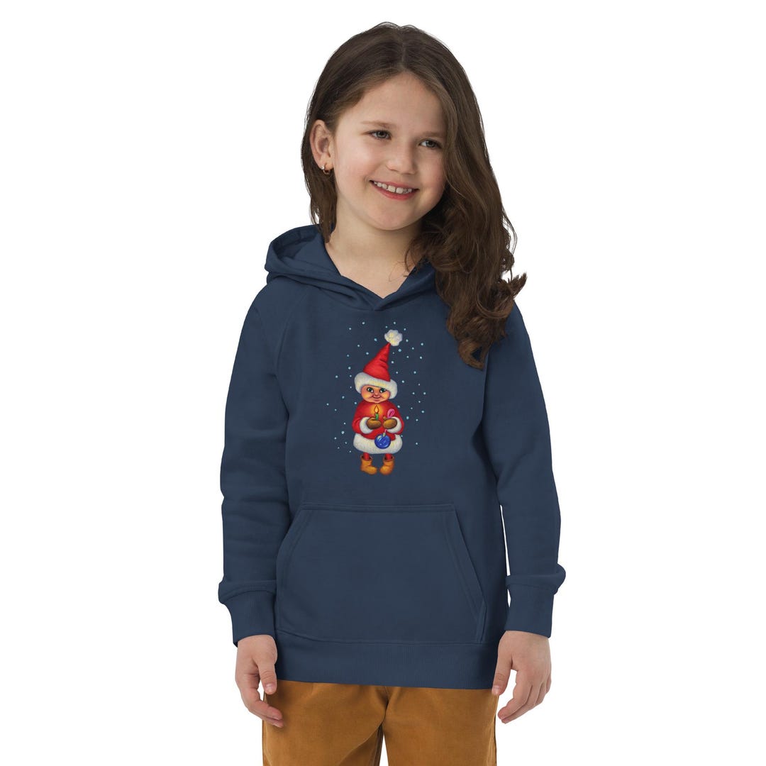 Kids Eco Hoodie With Christmas Elf, 4Y - 12Y, Hand Painted, Latvian ...