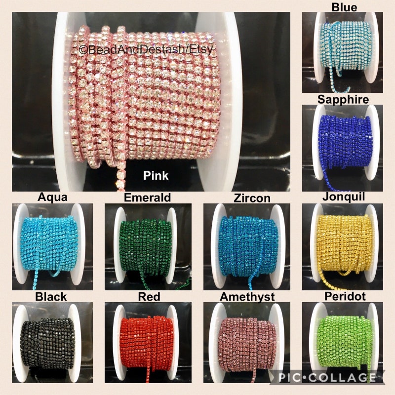 Rhinestone Cup Chain - Etsy