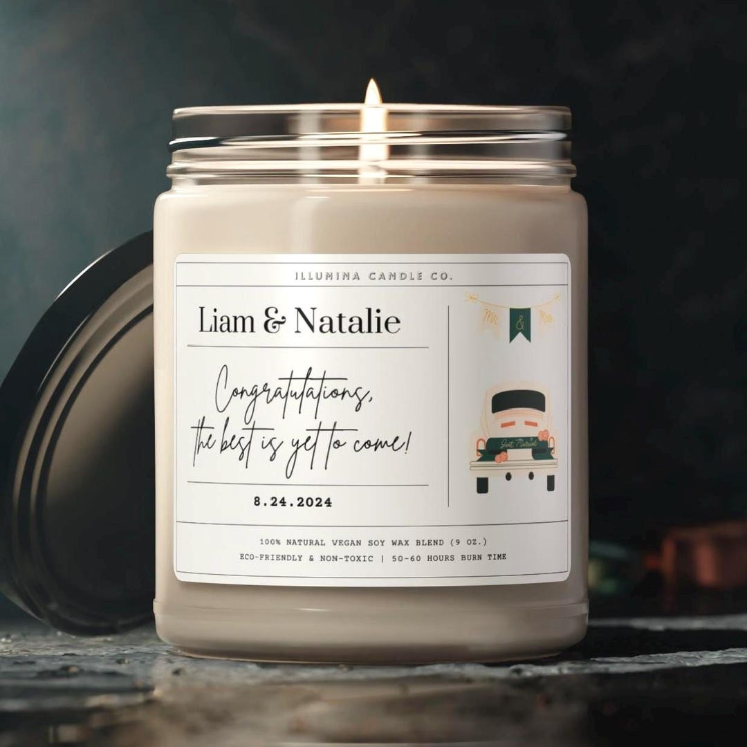 Wedding Gift Candle for Newlyweds, Just Married Couple Gift for Wedding ...