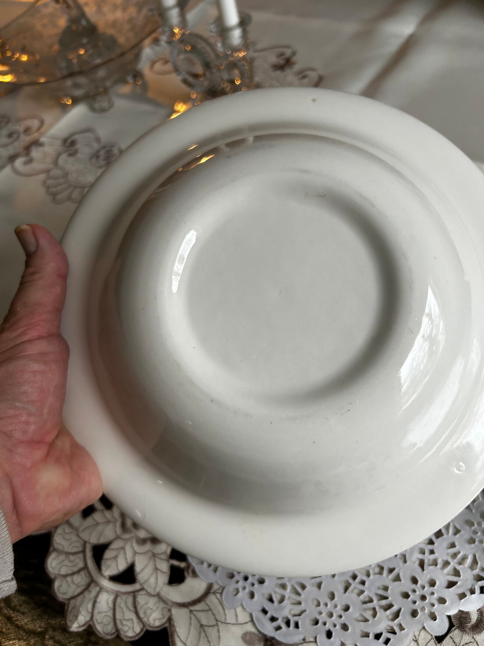 Vintage Currier and Ives Blue & White 10.25" Round Vegetable Bowl ...