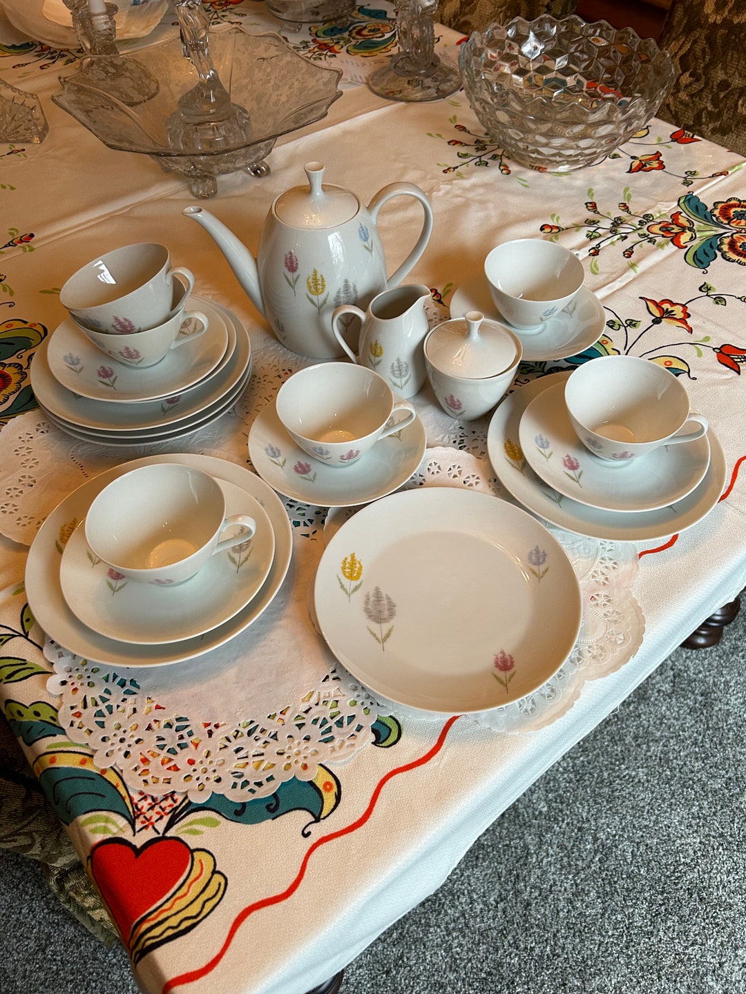 Beautiful Vintage ARZBERG Tulip Pattern Tea Set (3004) ~ Perfect Easter ...