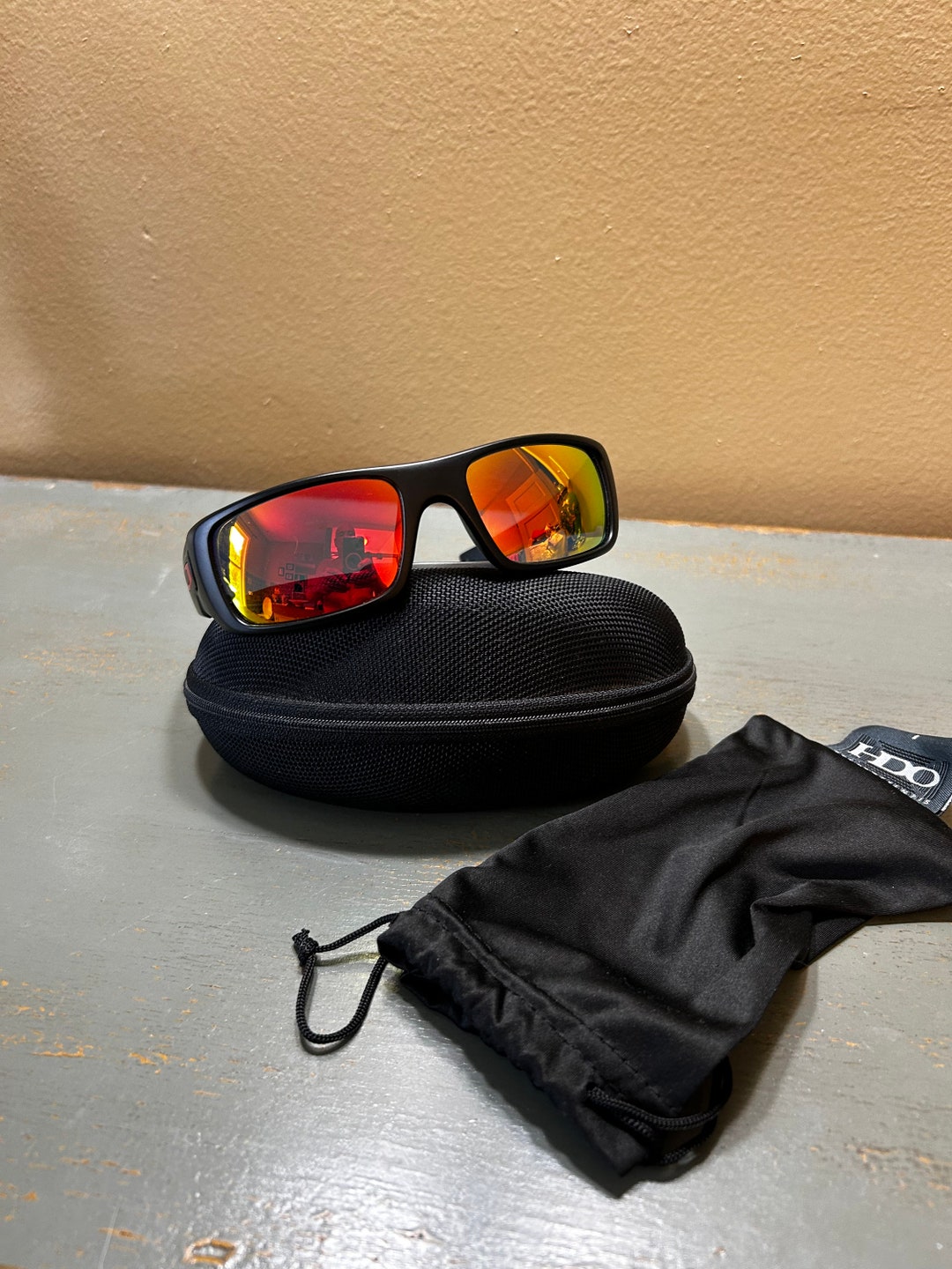 Vintage Oakley Black CRANKSHAFT Frames Polarized Ruby Iridium Lens ...