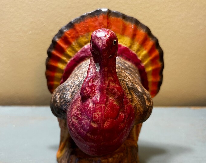 Vintage Hand Painted Thanksgiving Turkey Figure~ Great Color and Size ...