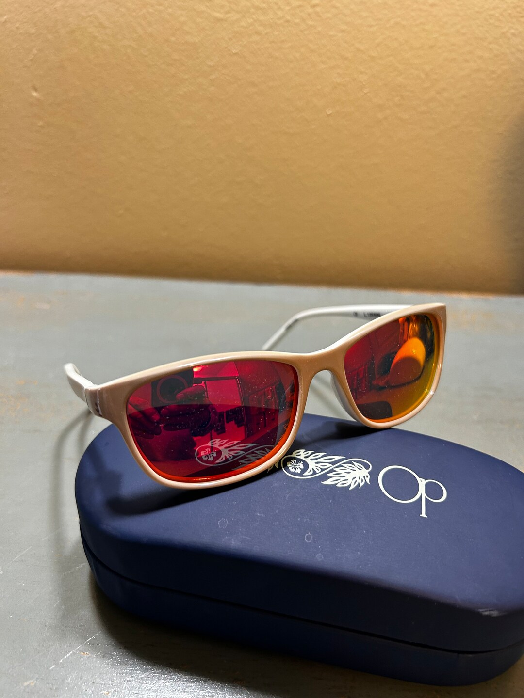 OP California Glide Creme Laminate Sunglasses OP L135MM ~ Pink Mirrored ...