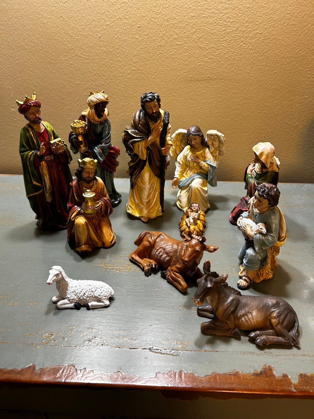 Lovely Vintage Complete Nativity Set Nicely Colored Clothing - Etsy
