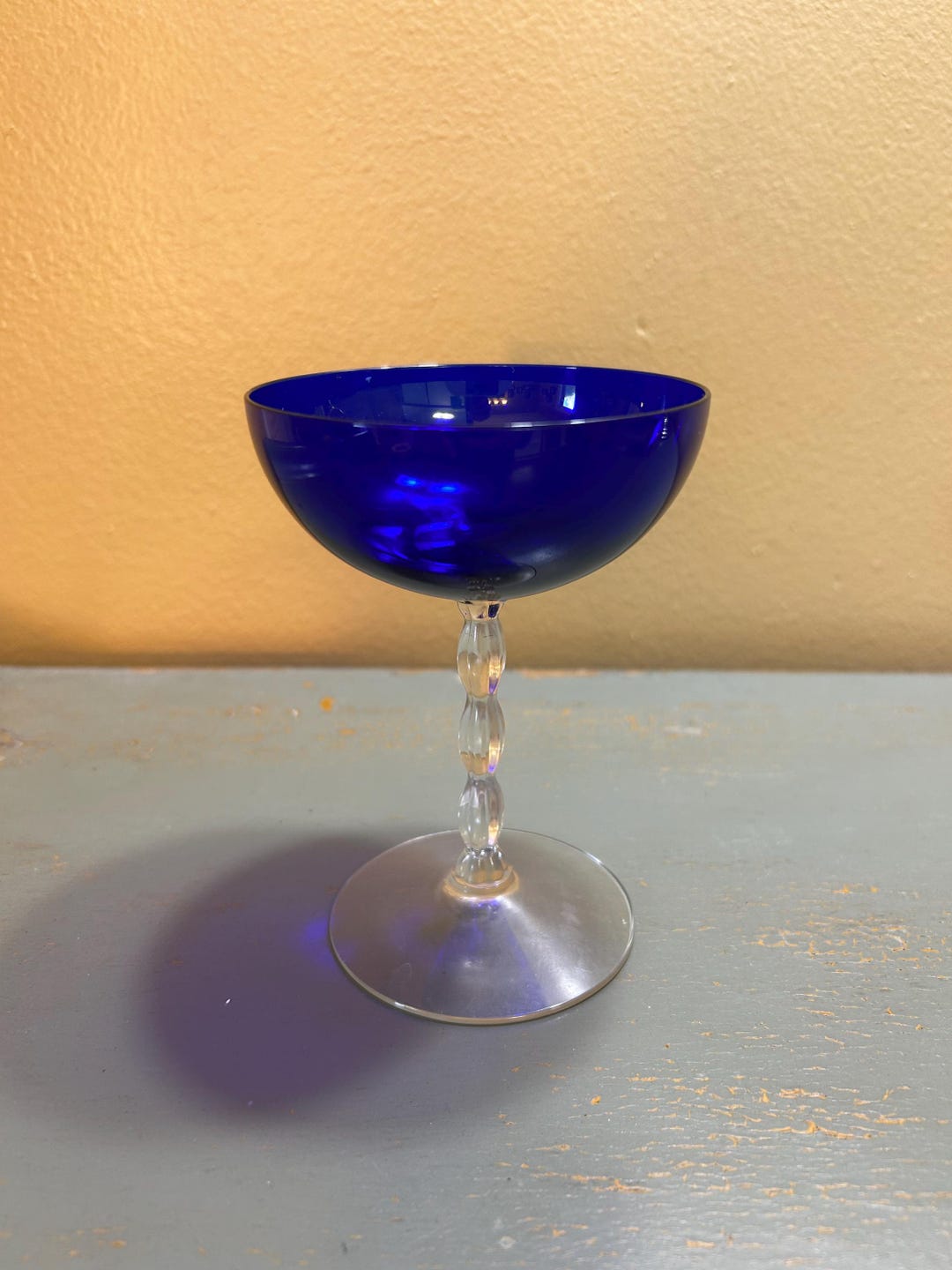 Lovely Fostoria Regal Blue Westchester Tall Champagne / Sherbet Stem ...