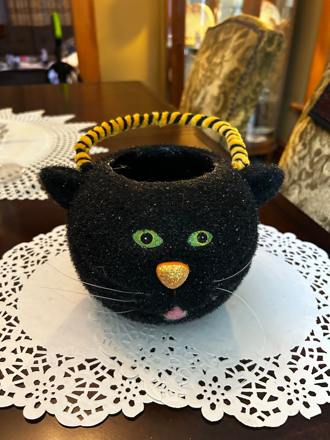 Retired Paper Pulp Black Cat Treat Basket ~ Rare Find ~ Fun Decoration! - Etsy