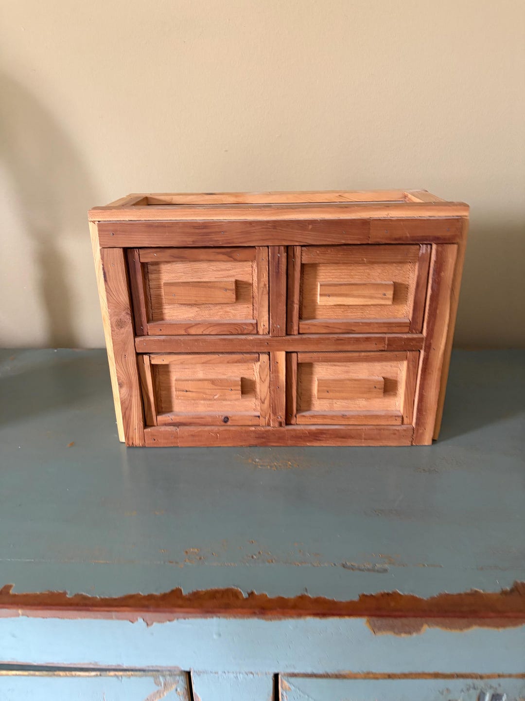 Vintage Handcrafted Small Wooden Drawer Unit ~ for Desk Top, Jewelry ...