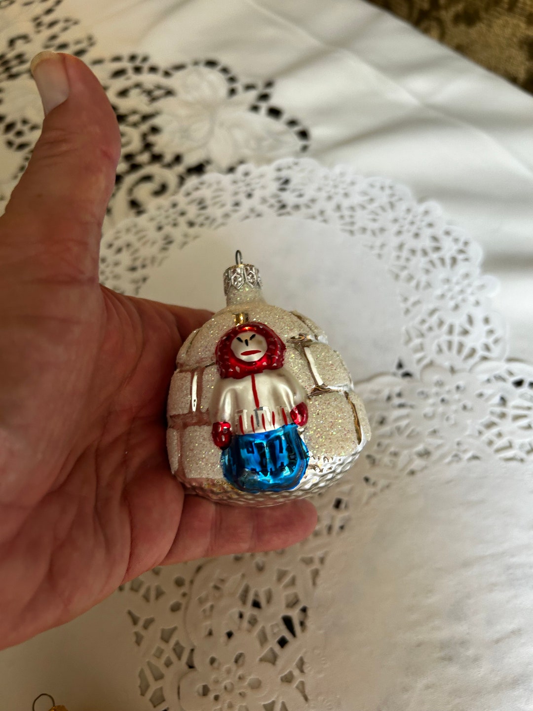 Charming Vintage Igloo & Inuit Mercury Glass Ornament ~ Ideal for ...