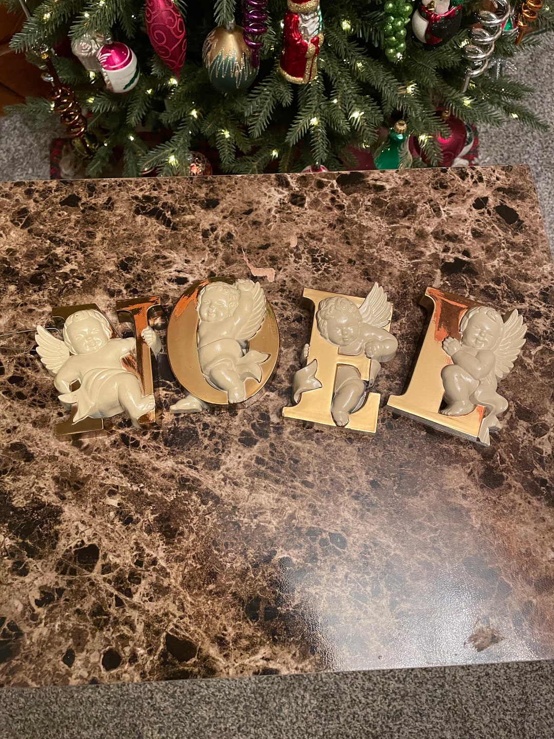 Mid Century Modern NOEL Cherubs Plaques ~ Use as Ornaments or Wall ...