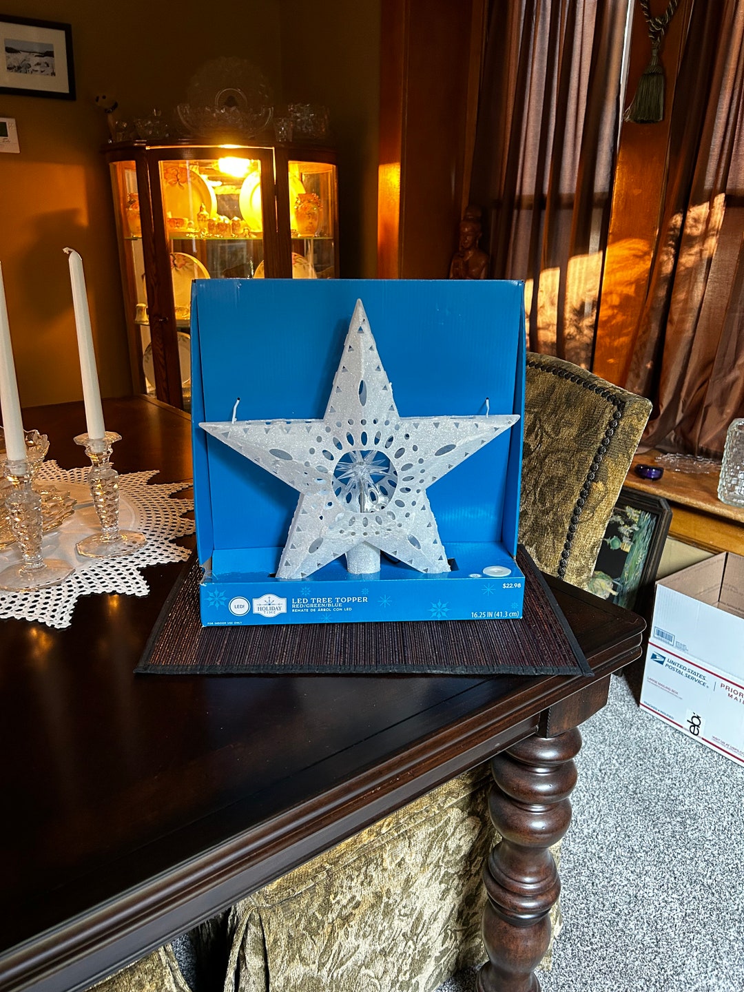 Charming Vintage Large Star Motion Light Christmas Tree Topper ~ Nice ...