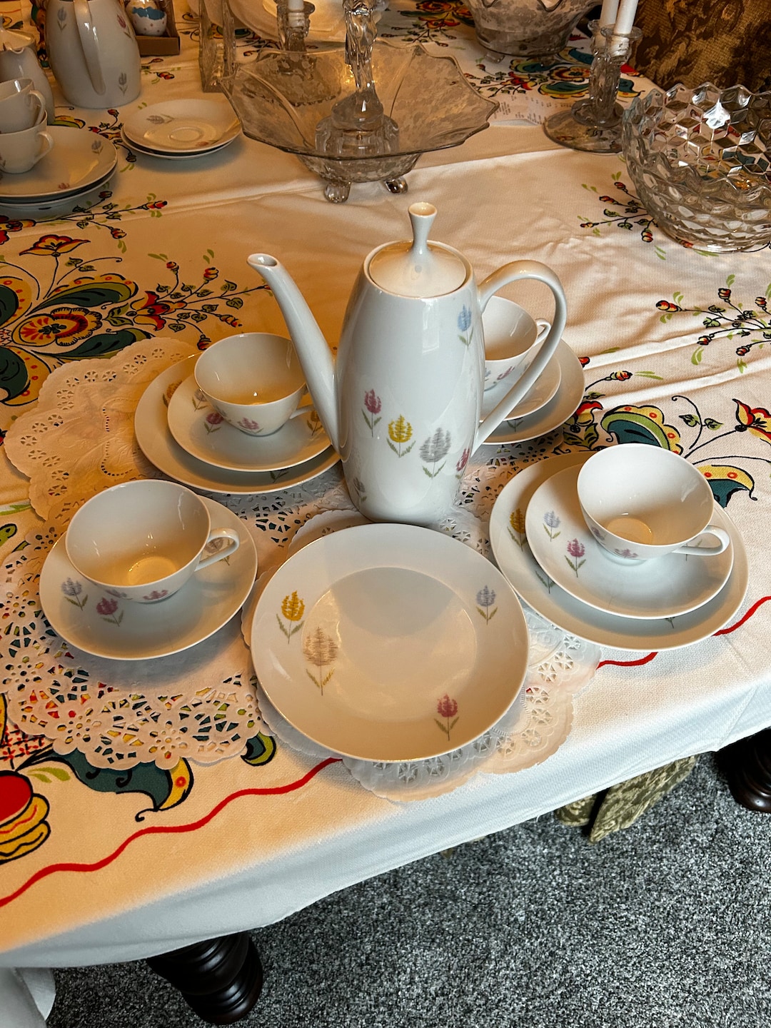 Beautiful Vintage ARZBERG Tulip Pattern Breakfast Coffee Set (3004 ...