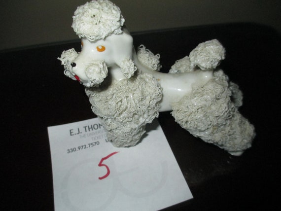 Very Cute Large Vintage White SPAGHETTI POODLE Standing | Etsy